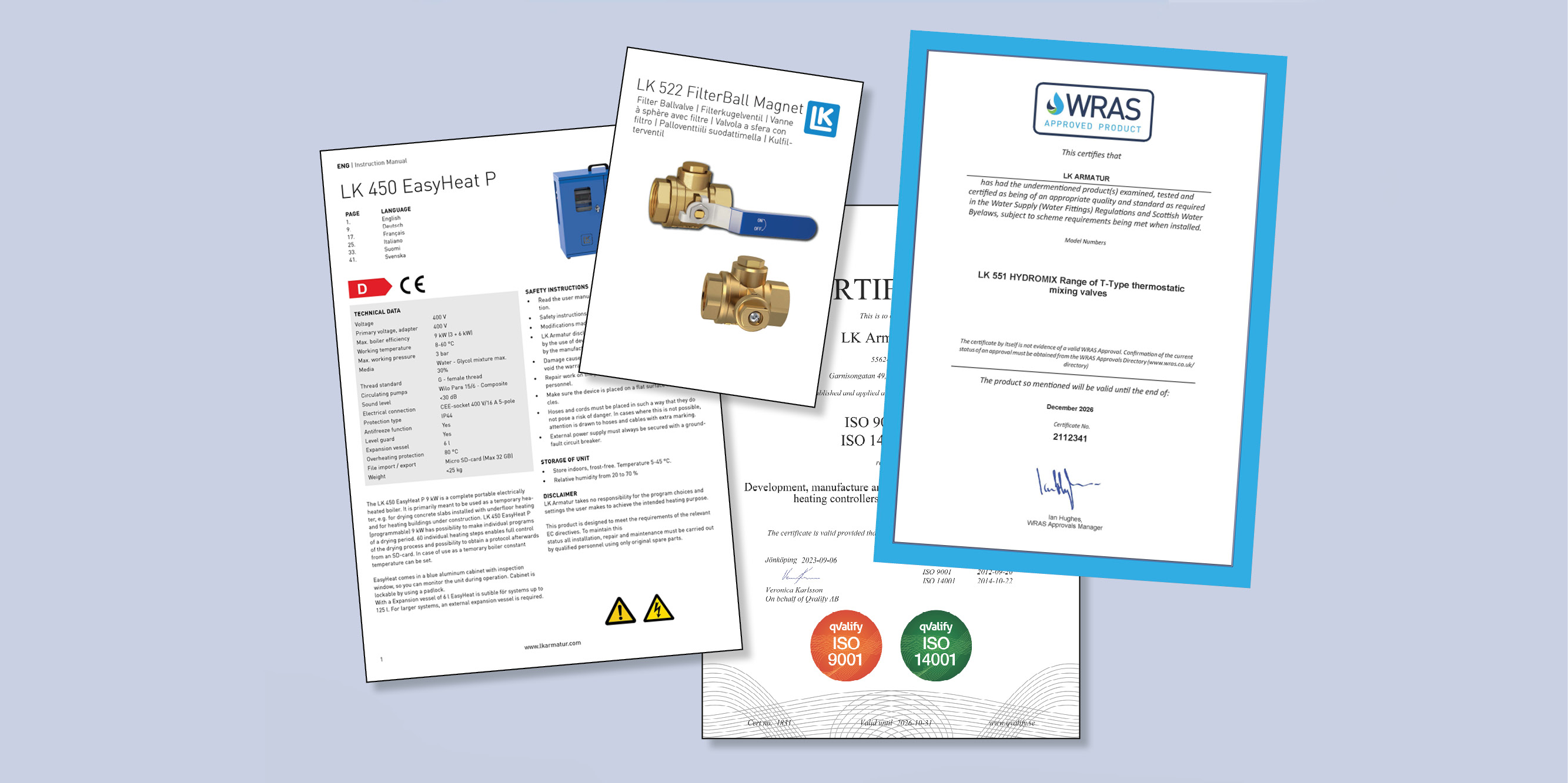 Här får du tillgång till manualer och certifikat: LK Armatur resurser